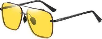 Generic Lunettes De Soleil Polaris&eacute;es Carr&eacute;es For Hommes Et Femmes, Grandes, For La Conduite Et Les Trajets Domicile-travail.(Yellow)