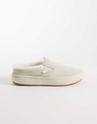 Vans Plateau-Mules in Wollwei&szlig;