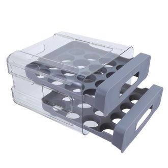 Valiclud BESTYASH Eierbeh&auml;lter aus Kunststoff mit 32 F&auml;chern Stapelbarer Eierhalter f&uuml;r K&uuml;hlschrank Transparente Aufbewahrungsbox mit Schublade f&uuml;r Frische Eie