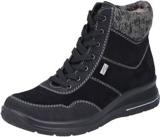 Rieker L7710 Bottes à lacets pour femme Noir Taille 40 EU, Noir et anthracite., 40 EU