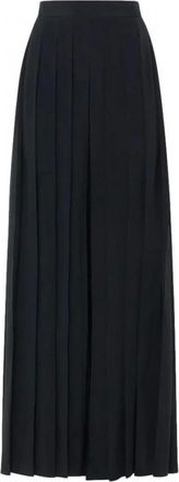 Simona Corsellini Femme, Pantalons, Noir, Taille: 38 FR Pantalon palazzo taille haute avec plis