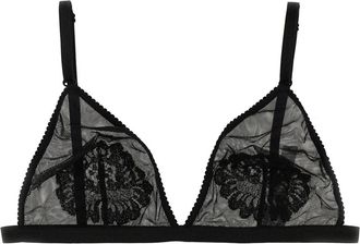 Dolce & Gabbana Femme, Sous-v&ecirc;tements, Noir, Taille: 42 FR Soutien-gorge triangle souple en dentelle et tulle