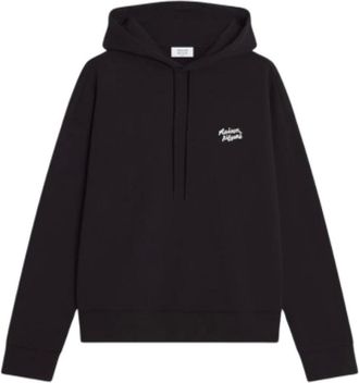 Maison Kitsun&eacute; Homme, Sweatshirts et sweats &agrave; capuche, Noir, Taille: S Handwritten Logo Sweat &agrave; capuche