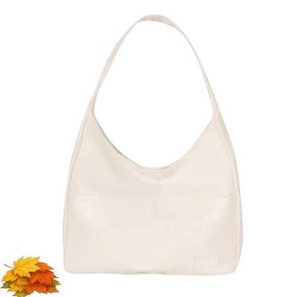Generic Grand sac fourre-tout pour femme, grand sac &agrave; main en similicuir v&eacute;g&eacute;talien, doux, d&eacute;contract&eacute;, r&eacute;tro, sac &agrave; main pour un usage quotidien, Blanc laite