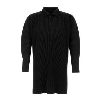 Issey Miyake Homme, Tops, Noir, Taille: L Polo pliss&eacute;