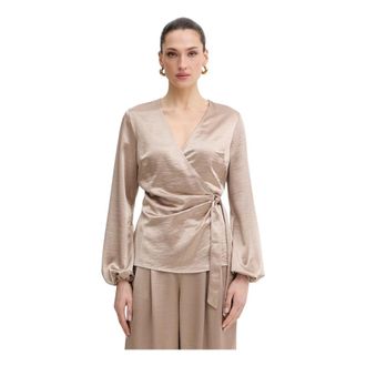 Guess Ava Blouse - Femme - Blouses et Chemises - Beige - Taille: 36 FR