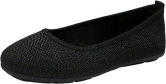 Generic Chaussures plates respirantes tricot&eacute;es pour femme - Bout rond - Couleur unie - Respirantes - L&eacute;g&egrave;res - D&eacute;contract&eacute;es - &Agrave; enfiler - Chaussures de lois