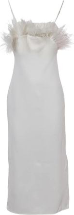 Elliatt Midikleid mit Federn - Wei&szlig;