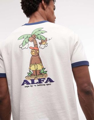 Aape By A Bathing Ape Aape by A Bathing Ape - Alfa - T-shirt - Blanc cass&eacute;