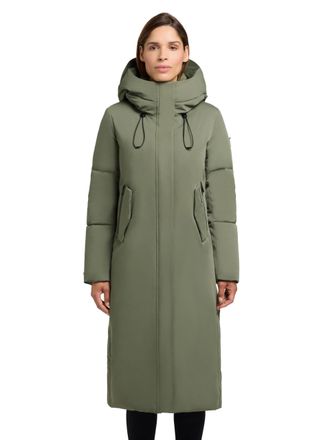 Khujo Damen Wintermantel warmer Parka mit hohem Kragen und gro&szlig;er Kapuze Luggs Muted Green Gr. XXL