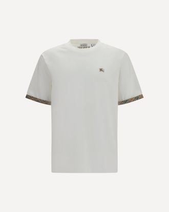 Burberry Cotton T-shirt with Check trims Male S