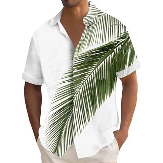 Generic Chemise hawa&iuml;enne amusante pour homme, chemise boutonn&eacute;e, l&eacute;g&egrave;re, &agrave; manches courtes, coupe ample, chemise d&eacute;t&eacute; &eacute;l&eacute;gante &agrave; imprim&eacute; floral, haut &agrave; rever