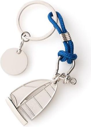Arte Porte-cl&eacute;s bateau &agrave; voile avec m&eacute;daille, adapt&eacute; pour &ecirc;tre grav&eacute;, porte-cl&eacute;s en m&eacute;tal brillant inoxydable 8161E, gris, Nessuna taglia