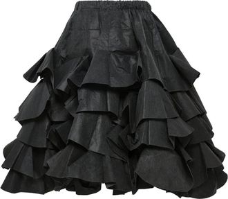 Comme Des Garçons Midirock mit Rüschen - Schwarz