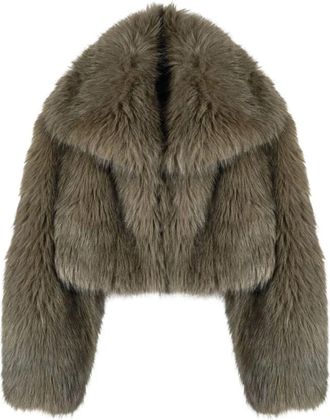 Patrizia Pepe Kurze flauschige Jacke - - Jackets - Damen - Gr&uuml;n - S