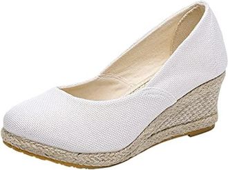 Generic Ballerines dété en cuir pour femme - Chaussures dété à talon compensé - Chaussures de plage - Chaussures de soirée - Chaussures de travail - Bohème - 