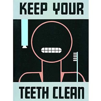 Wee Blue Coo Halten Sie Ihre Zähne sauber Ungerahmter Druck 30x40 cm