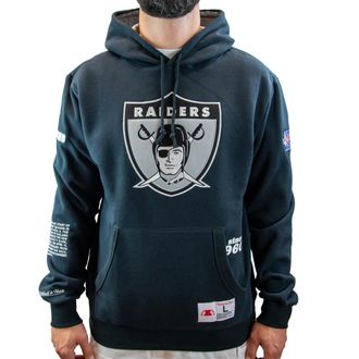 Mitchell & Ness NFL Team Origins Fleece Kapuzenpullover - Oakland Raiders, Gr&ouml;&szlig;e L, Herren, Frauen, Kinder, Unisex, Fr&uuml;hling, Sommer, Herbst, Winter