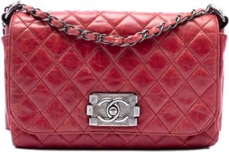 Chanel Sac bandouli&egrave;re matelass&eacute; vintage pr&eacute;-poss&eacute;d&eacute; - Femme - Pre-owned - Rouge - Taille: ONE Size