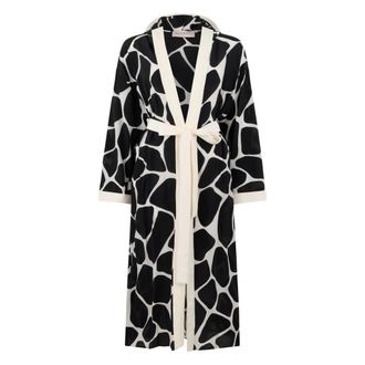 Valentino Garavani Seiden Kontrast Bademantel - - Knitwear - Damen - Schwarzk - M
