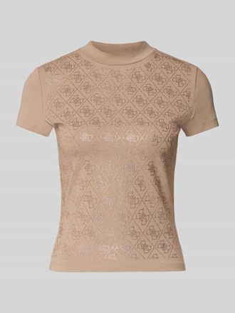 Guess Slim Fit T-Shirt mit Allover-Strasssteinbesatz