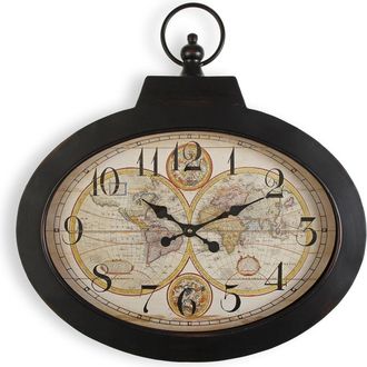 VERSA Pangea Dekorative Wanduhr f&uuml;r die K&uuml;che, das Wohnzimmer, Esszimmer oder Schlafzimmer, Ma&szlig;nahmen (H x L x B) 63 x 6 x 60 cm, Metall, Farbe: Schwarz