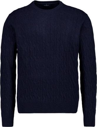 Hackett Herren Pullover blau Lammwolle unifarben