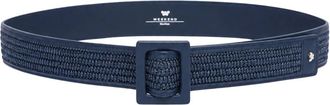 Max Mara Ceinture tress&eacute;e effet raphia - Femme - Accessoires - Bleu - Taille: M