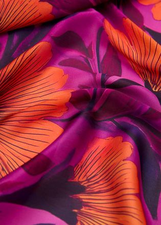 Mango Foulard &agrave; fleurs violet - Femme - Taille unique - MANGO
