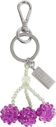 Maison Margiela Femme, Accessoires, Violet, Taille: ONE Size Cherry Beaded Numeric Keyring