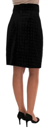 Dolce & Gabbana Baroque Velvet Embroidered Skirt - Black