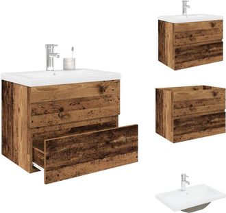 vidaXL Waschbeckenunterschrank mit Einbaubecken und Wasserhahn - Waschbeckenschrank Mit Einbaubecken - Waschbeckenschr&auml;nke Mit Einbaubecken - Bad Waschtisch