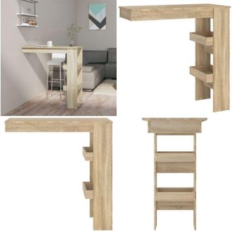 vidaXL Wand-Bartisch Sonoma-Eiche 102x45x103,5 cm Holzwerkstoff - Wandbartisch - Bartisch - K&uuml;cheninsel - Essbereich - Wohnzimmer Dekoration - Home & Living