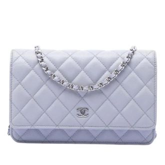 Chanel Pre-owned Quilted Caviar Crossbody Bag - - Pre-owned - Damen - Lila - ONE SIZE