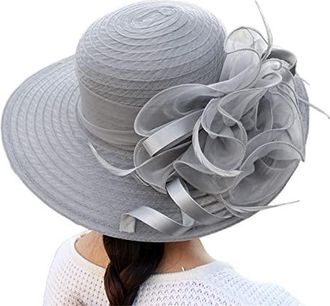 Generic Chapeau de soleil en maille pour printemps et &eacute;t&eacute; - Chapeau &agrave; large bord pour femme - Temp&eacute;rament - Robe de mari&eacute;e - Chapeau pour femme - Randonn&eacute;e, g
