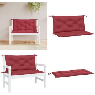 vidaXL Gartenbank-Auflagen 2 Stk. Weinrot 100x50x7 cm Oxford-Gewebe - Sitzkissen - Gartenkissen - Outdoorkissen - Balkonkissen - Terrasse - Home & Living