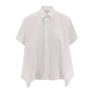 sacai Femme, Blouses et Chemises, Beige, Taille: 40 FR Classic Collar Shirt