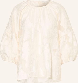 Milano Milano Italy Blusenshirt Aus Jaquard Mit 3/4-Arm beige