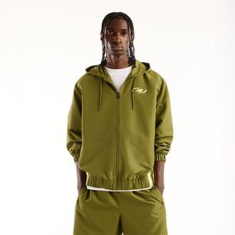 New Balance Herren Trackside Woven Jacket in Gr&uuml;n, Polywoven, Gr&ouml;&szlig;e 2XL