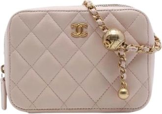 Chanel Sac bandouli&egrave;re matelass&eacute; doccasion - Femme - Pre-owned - Beige - Taille: ONE Size