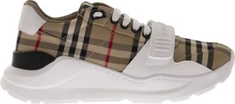Burberry Femme, Chaussures, Multicolore, Taille: 35 EU Baskets &agrave; Carreaux et en Cuir