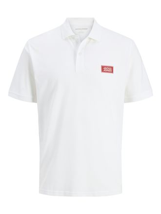 Jack & Jones Poloshirt JACK & JONES JJRUSH POLO SS, Herren, Gr. XXL, wei&szlig; (hellwei&szlig;), Jersey, Obermaterial: 100% Baumwolle, unifarben, regular fit normal, ohne Aus