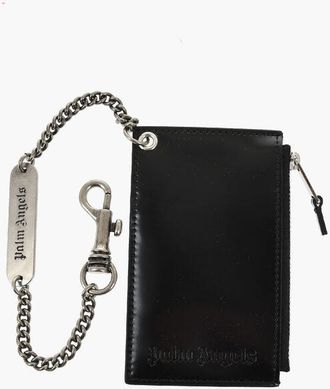 Palm Angels Glossy Leather Card Holder With Tone-On-Tone Logo size Unica