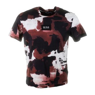 Dolce & Gabbana Homme, Tops, Multicolore, Taille: S T-shirt Manches Courtes ADN Camouflage