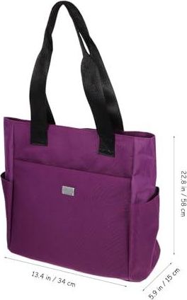 Hemoton Paquet Fourre-Tout Grosse Capacit&eacute; pour Femme en Toile Oxford R&eacute;sistante Paquet &agrave; Main Violet Multifonction Poches Multiples pour Shopping Travail et 