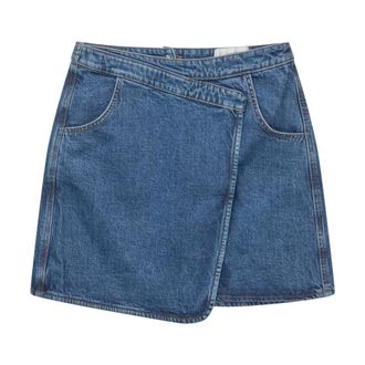 Munthe Denim Wickelrock Blau - - Shorts - Damen - Blau - 2XL