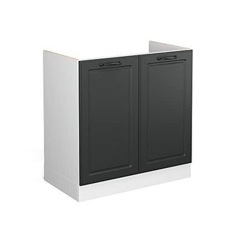 Vicco Meuble Bas sous-&eacute;vier R-Line, Anthracite Campagne/Blanc, 80 cm sans Plan de Travail