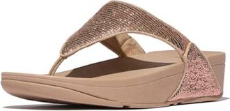FitFlop Sandales Lulu froiss&eacute;es scintillantes pour femme, Beige classique m&eacute;tallique, 37 EU