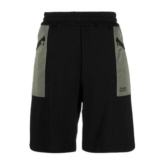 Alexander McQueen Zweifarbige elastische Track Shorts - - Shorts - Herren - Schwarzk - S