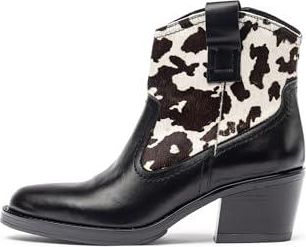 Yokono Bottines à Talons en Cuir pour Femme BRAVA-002 Noir | Chaussures Automne-Hiver pour Femme | Cuir de Vachette Western | 6 cm